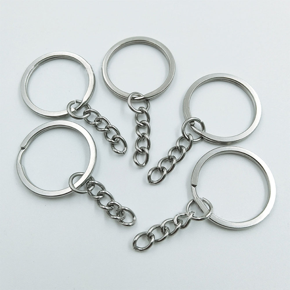 100 Pcs/set 25mm Keychain DIY Key Rings Silver Split Rings Short Chain ...