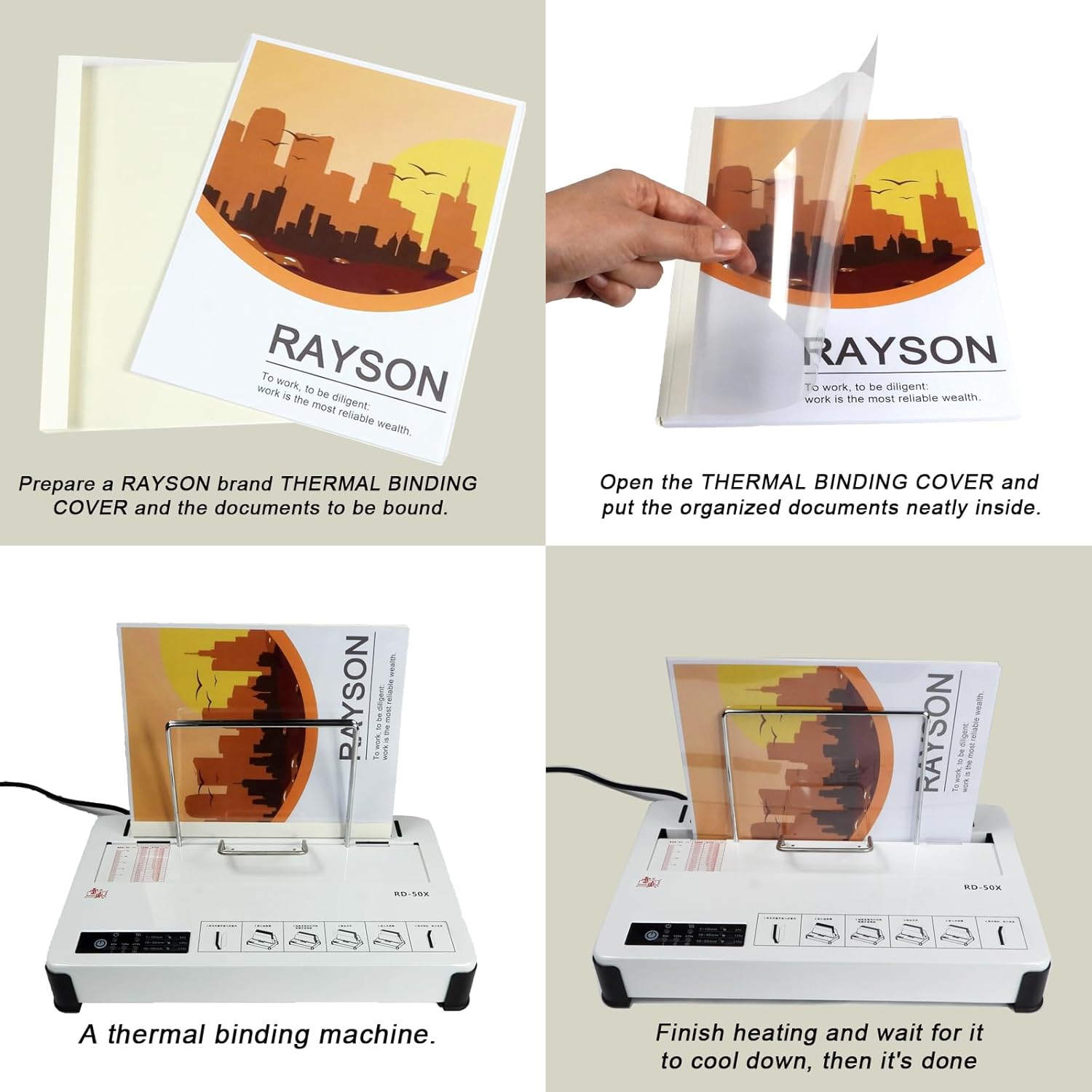 2/4/6/8MM A4 Hot Melt Binding Machine Plastic Envelope Cover Document ...