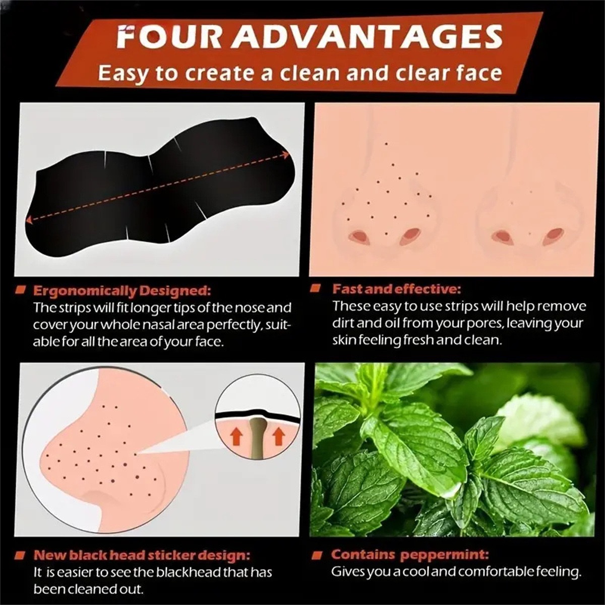 The new 50PCS blackhead and nose patches effectively remove blackheads ...