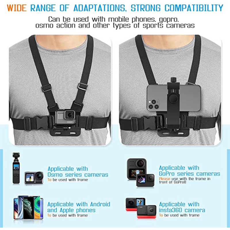 Chest mount for cellphone go pro action camera body cellphone holder ...