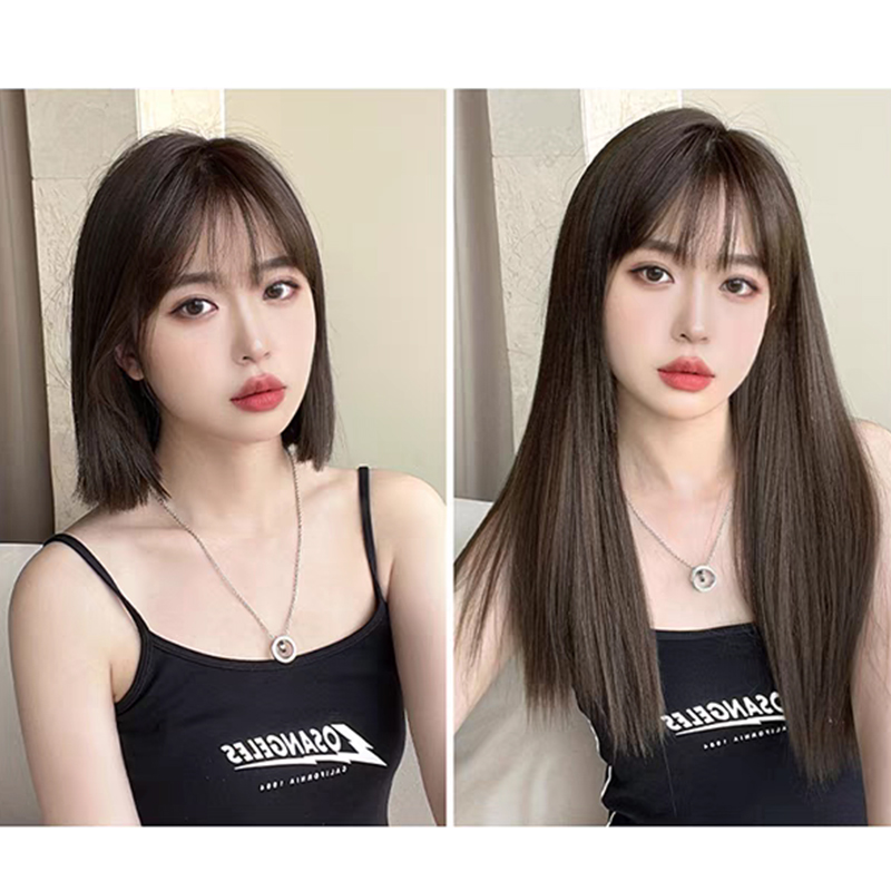 40cm U Shape Invisible Hair Extensions with 4 Clips Straight Synthetic ...
