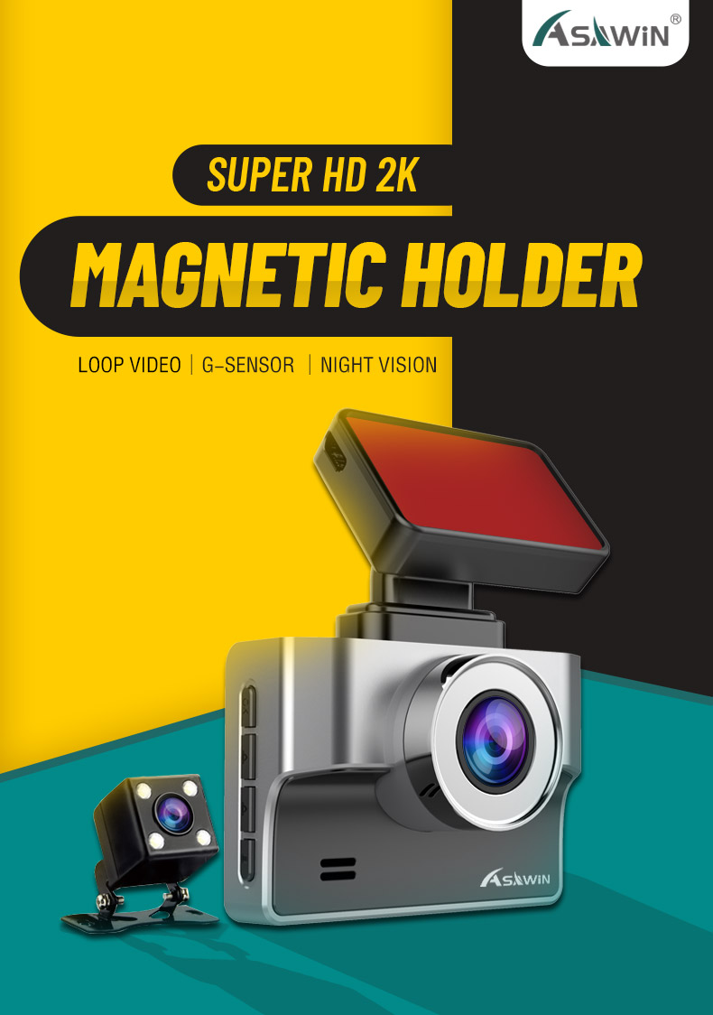 2K UHD Front And Rear DashCam Ips Screen Night Vision Car Camera LDWS ...