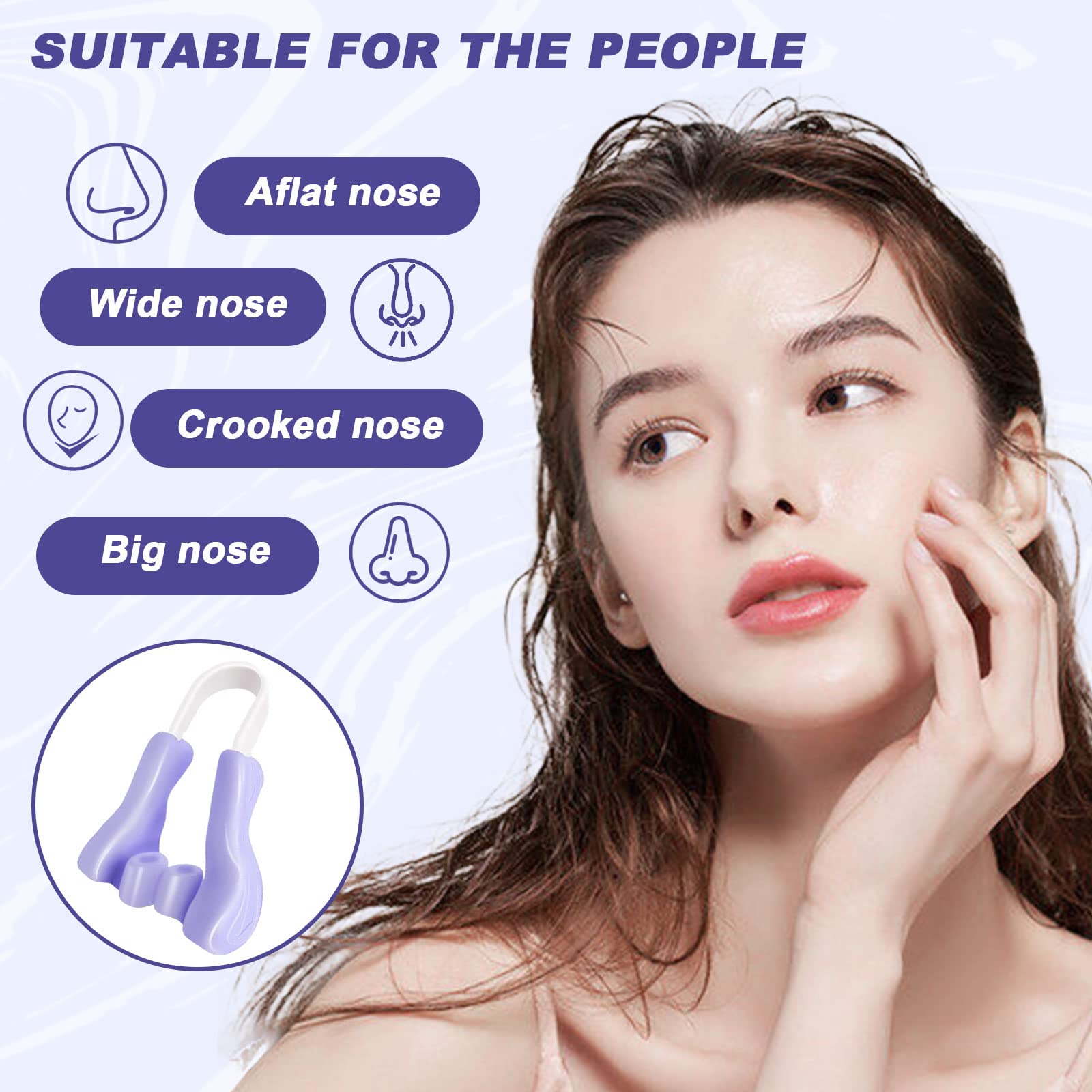 U-Shaped Silicone Nose Clip Night Nose Breathing Device Nose Shaper ...