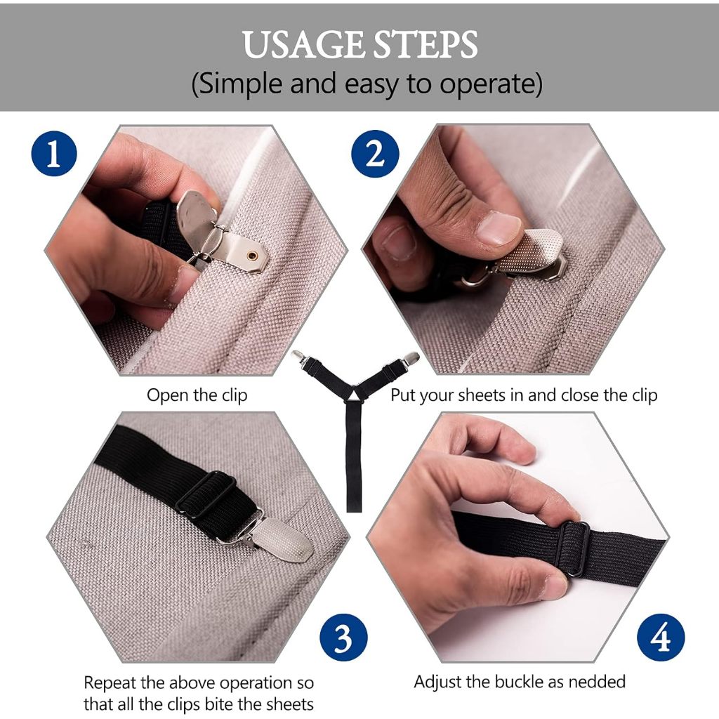 Bed sheet clips buckle sheet clips Reusable Bedding Grippers Suspender ...