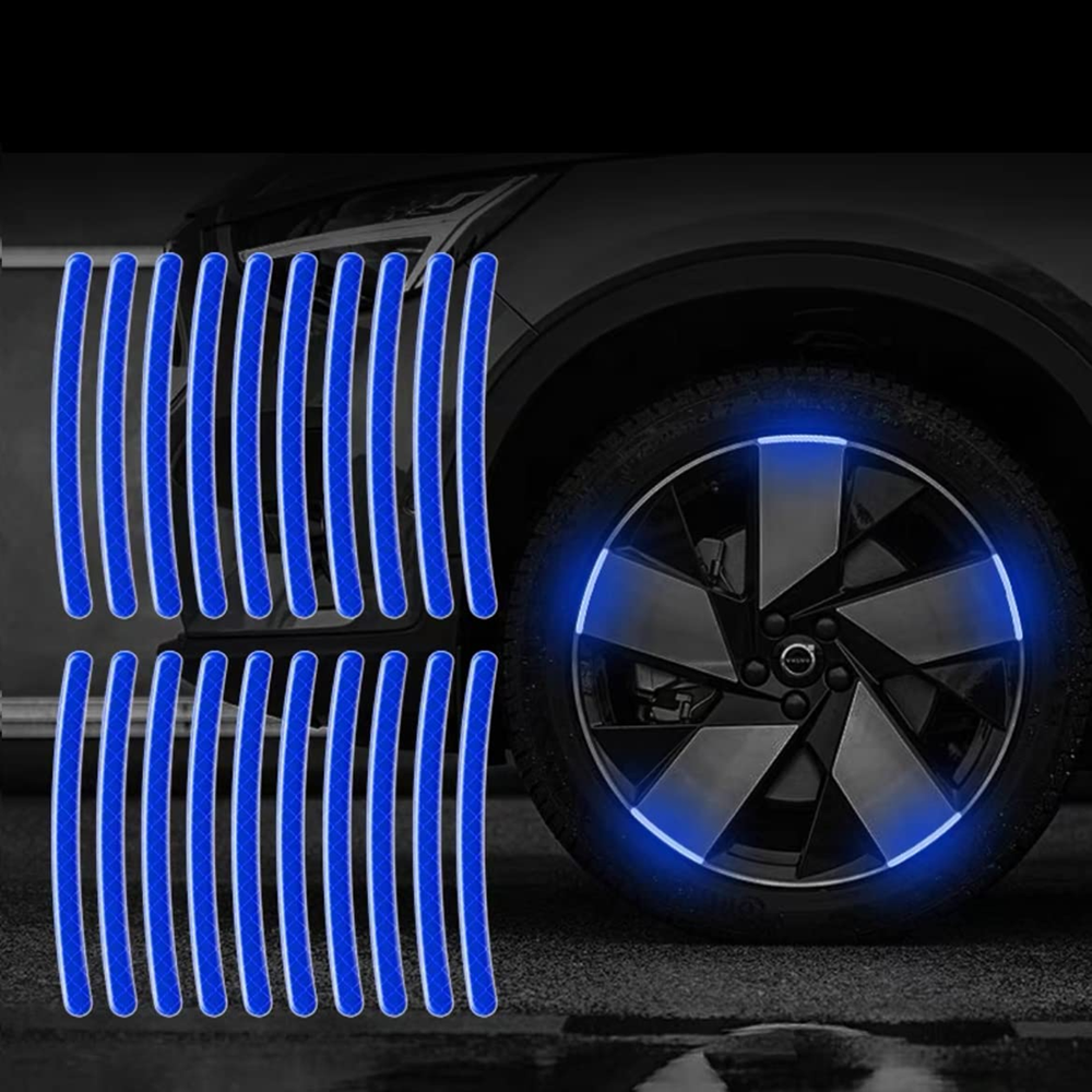 20PCS Reflective Car Wheel Decorative Stripe Stickers, Night Safety ...