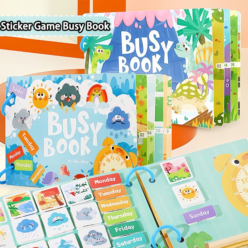 30 Pages Sticker Game Busy Book For Toddlers Baby Activity Book Early ...