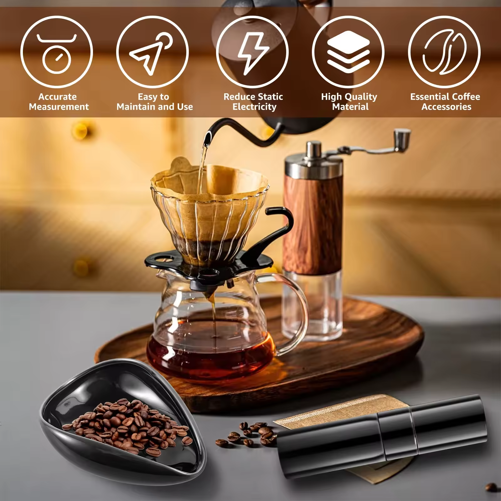 Coffee Beans Dosing Cup Trays and Spray Portable Humidifier Powder Anti ...