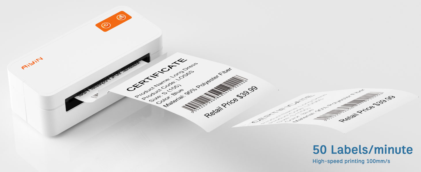 AiYin E40/AE241 Waybill Printer A6 Bluetooth USB Thermal Label Printer,Barcode Shipping Label ...