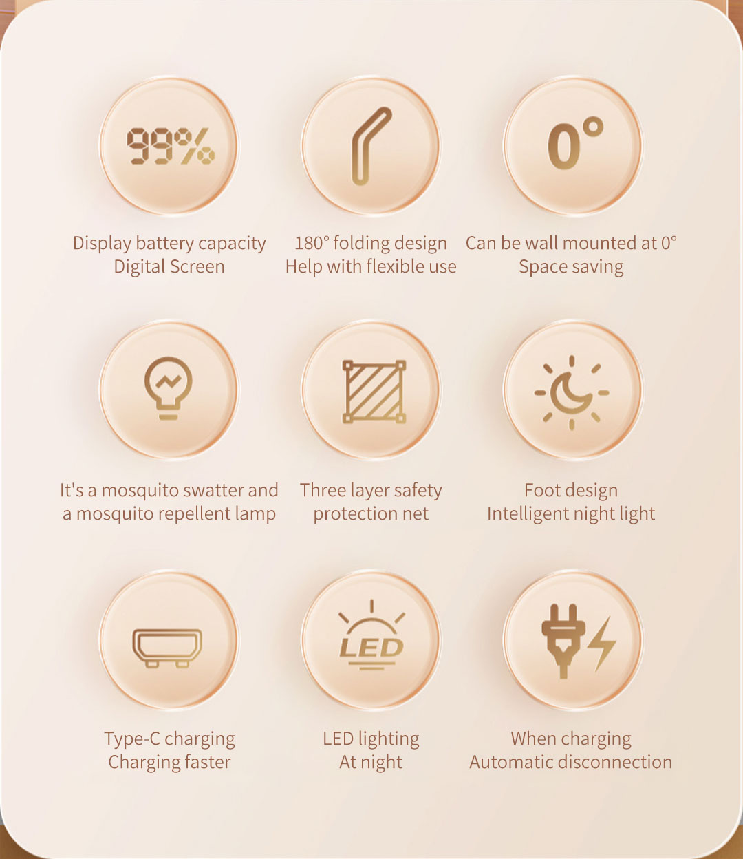 MiLife B1 Foldable Electric Mosquito Swatter Smart Digital Screen Auto ...