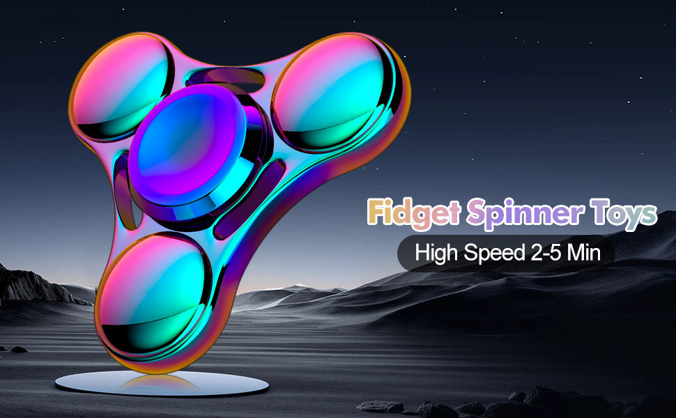 1PC Rainbow Fidget Spinner Toy Metal UFO Small Handheld Finger Spinner ...
