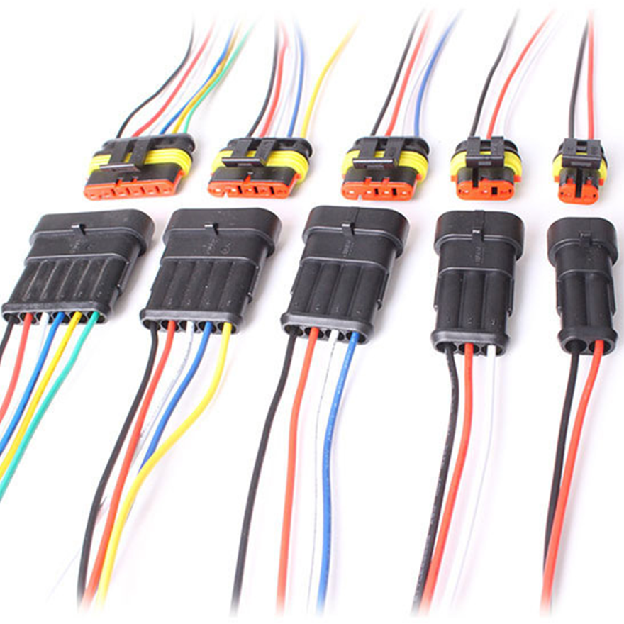 Car Waterproof Electrical Connector Plug - 2/3/4/5/6 Pin with Wire ...