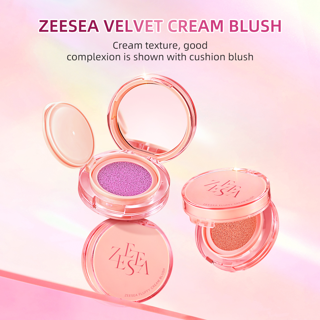 ZEESEA Blush Velvet Cushion Blush Long-lasting Naturally Pigmented Matte Face Makeup Blush ...