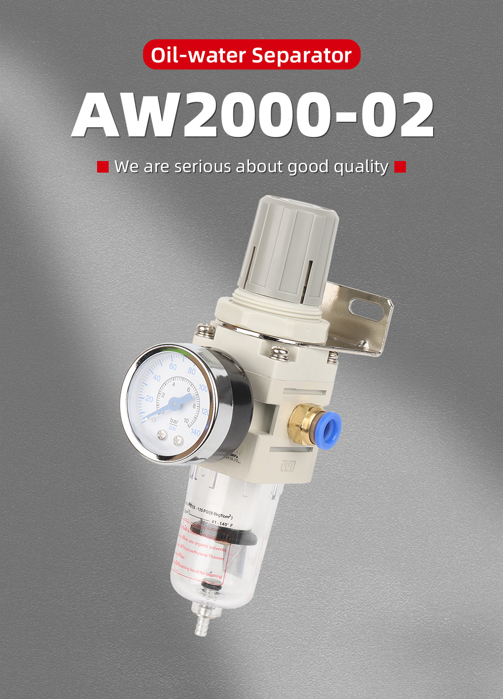 AW2000-02 Pneumatic Compressor Air Filter Source Treatment Filters ...