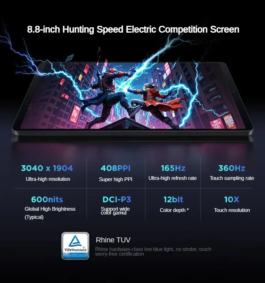 Lenovo Legion Y700 2026 Gen 4 3K 408PPI Snapdragon 8 Elite 8.8" Display 165Hz 7600mAh 68W Fast ...