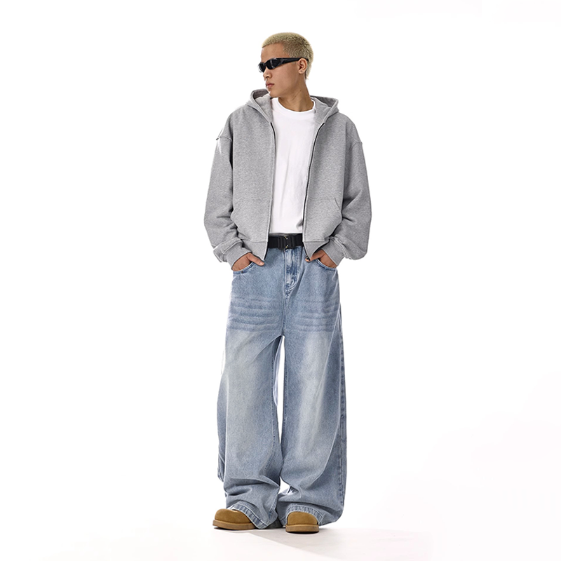 ForU Baggy Jeans Wide Leg Pants for Men American Vintage Cleanfit ...