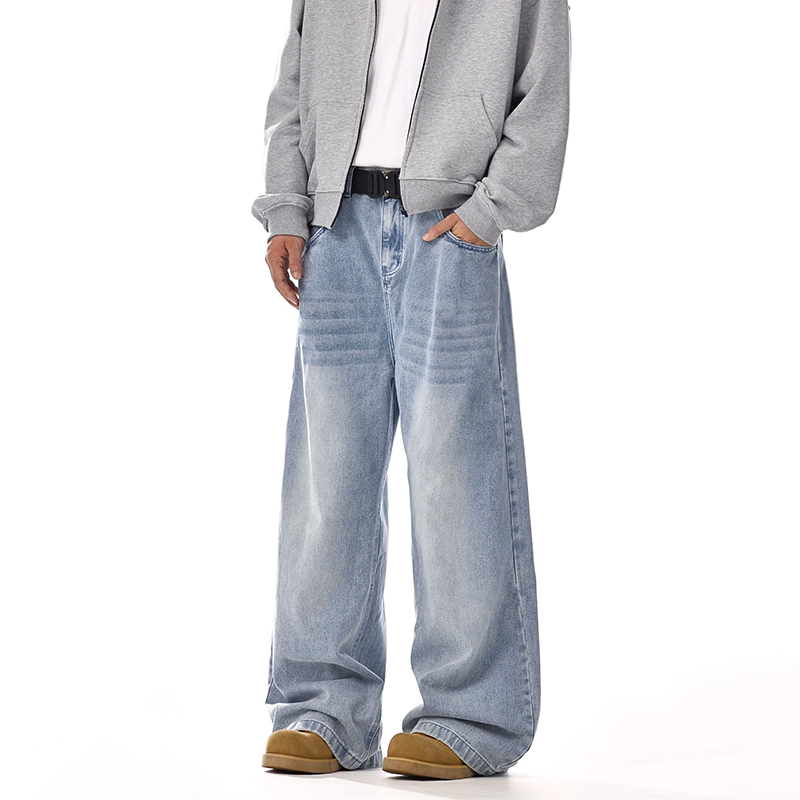 ForU Baggy Jeans Wide Leg Pants for Men American Vintage Cleanfit ...