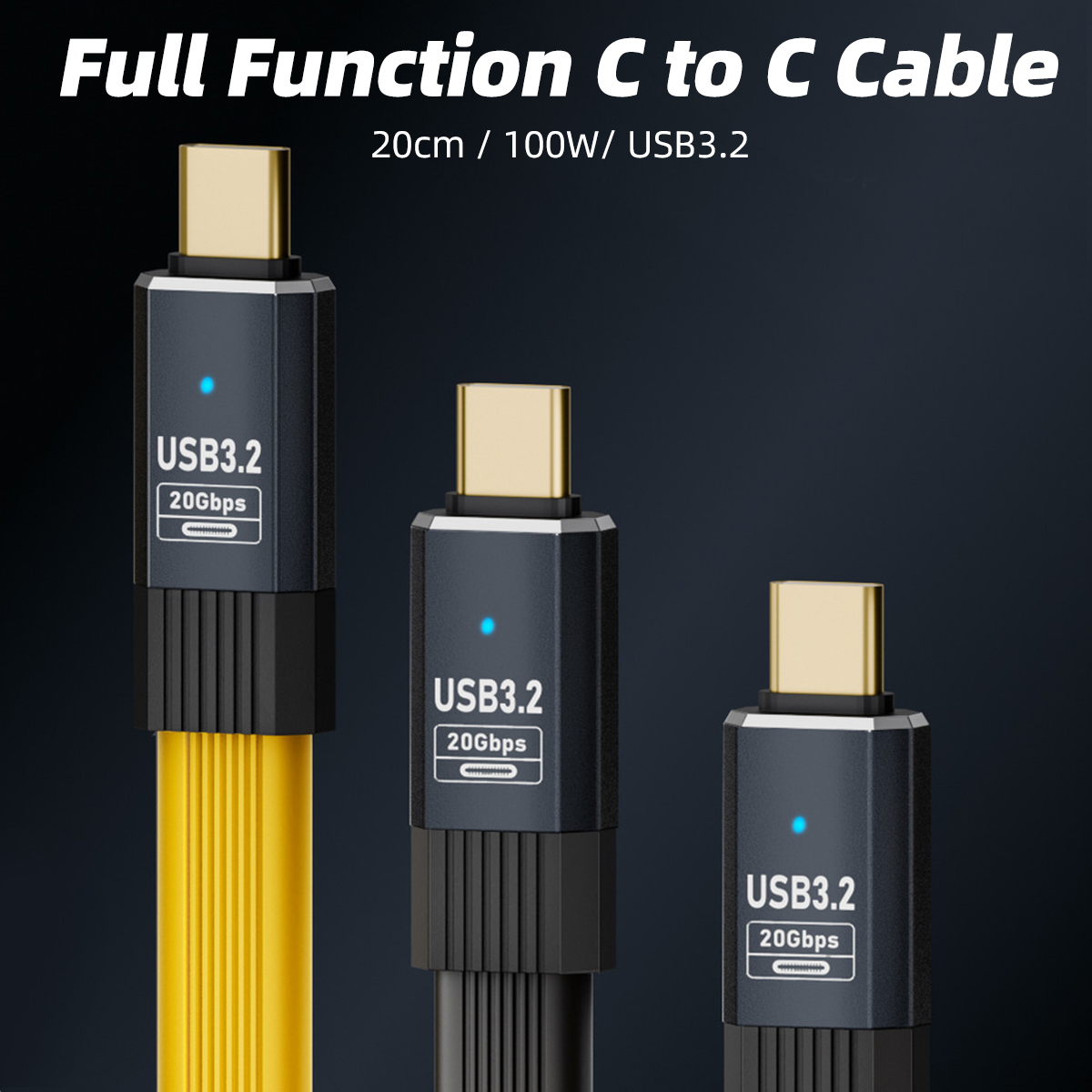 ECILY USB3.2 PD100W Type C to Type-C Flat Data Cable 8K 60Hz ...