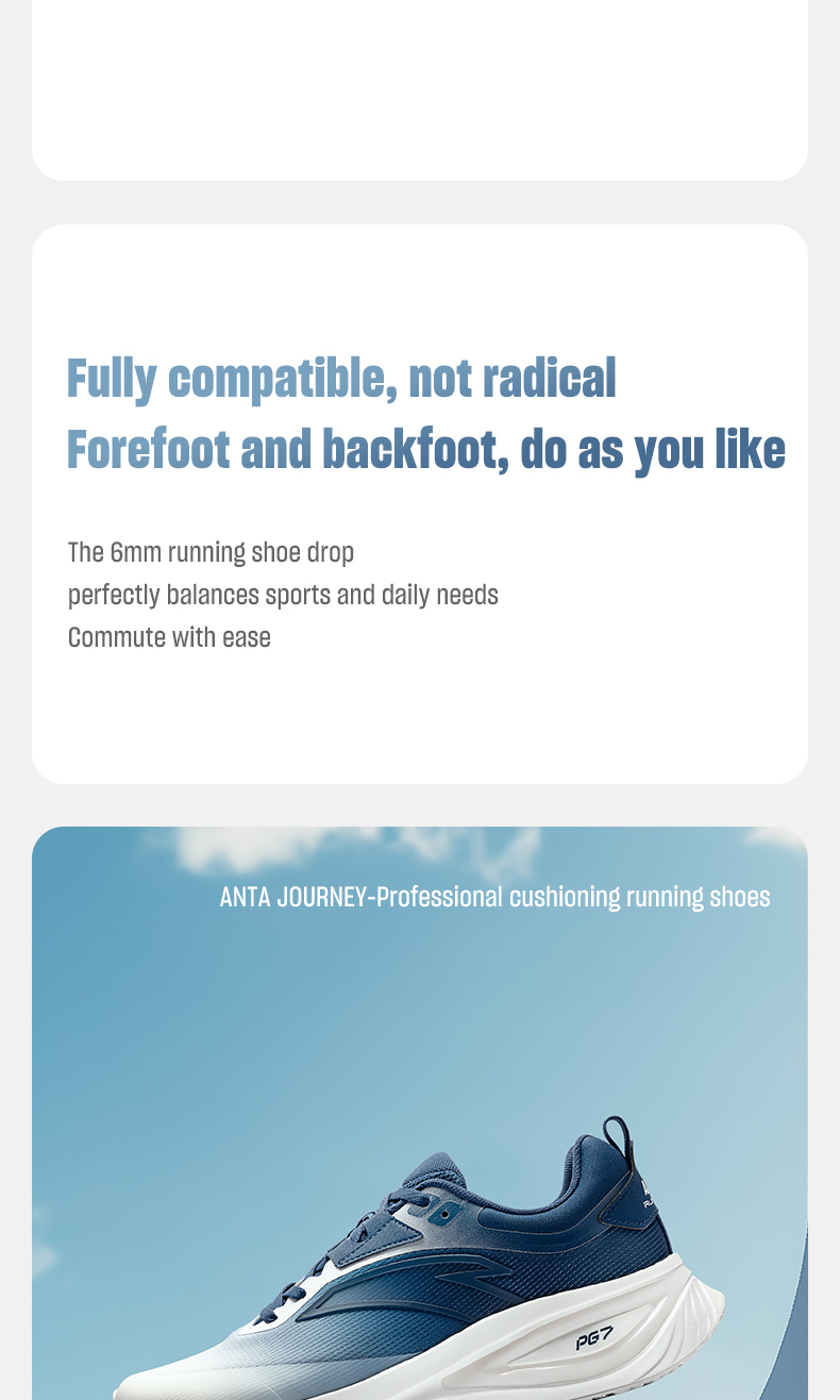 ANTA Men Journey PG 7 Running Shoes 2E Widefoot Walking Ourdoor Jogging ...