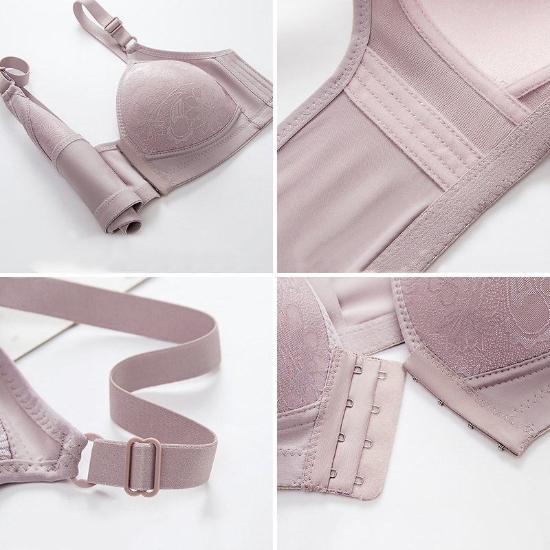 Front-Closure Push Up Bra - Seamless Wireless for Women (36B-44C, 5 ...
