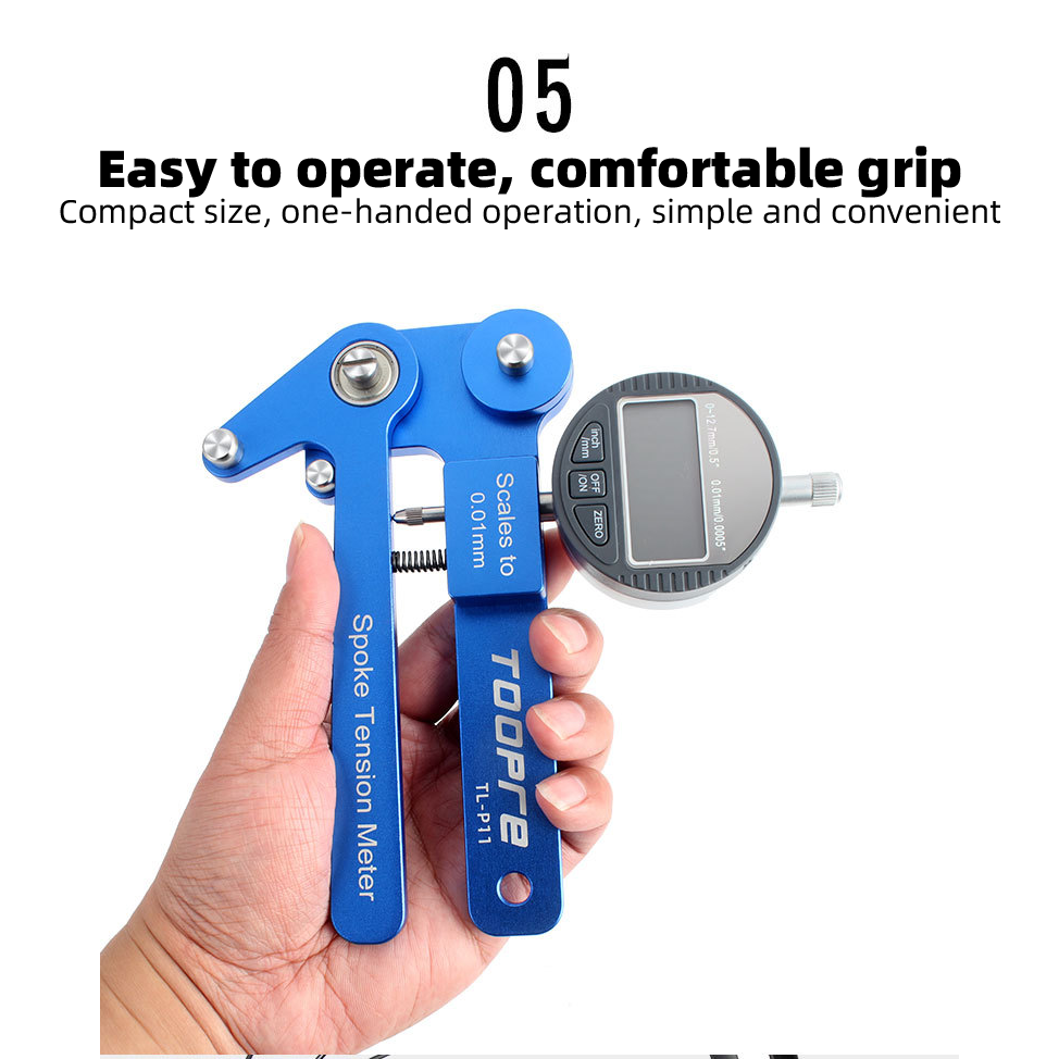 TOOPRE Bicycle Spoke Tension Gauge Digital Display Rim Correction Tool ...