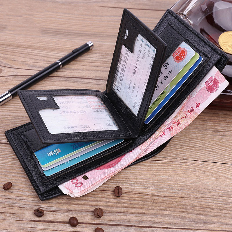 Mens Driver's License Wallet Retro Trifold Short Wallet for Men Soft ...