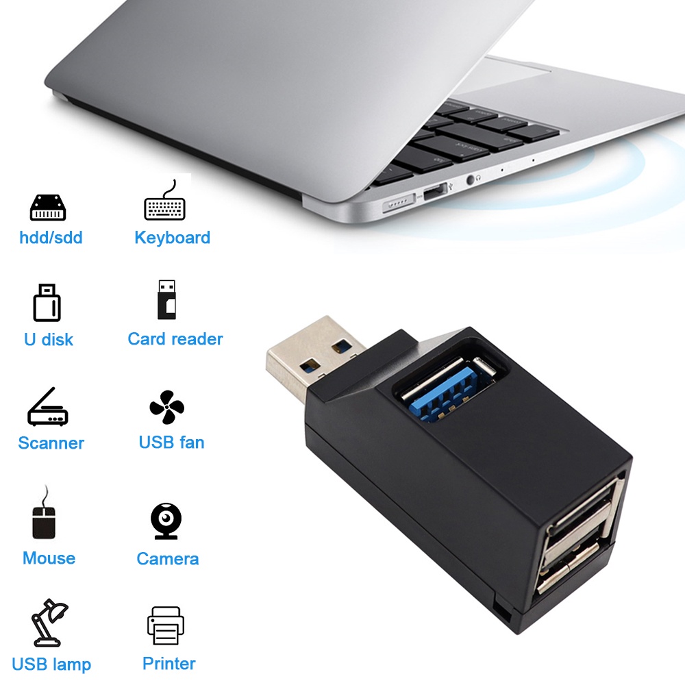 USB3.0 Hub Mini 3 Port Adapter High Speed 5Gbps Portable Splitter for ...