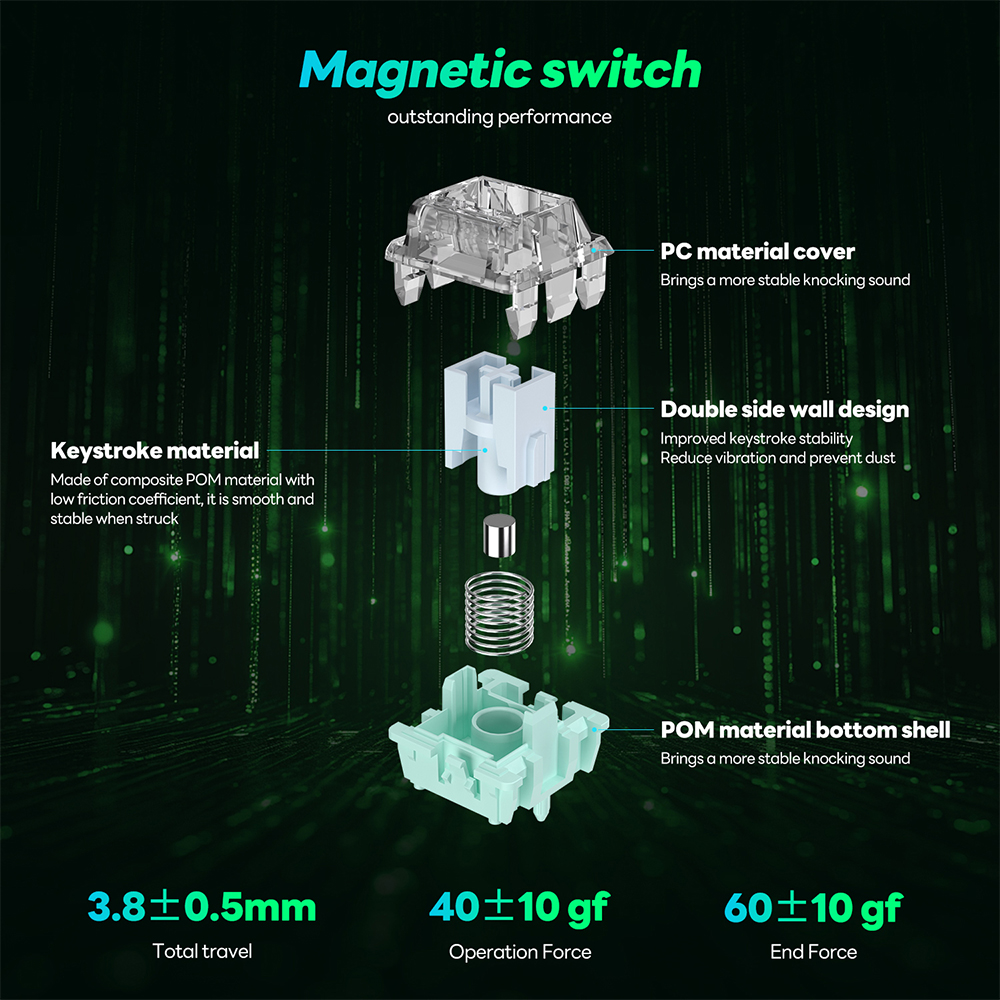 RK Royal Kludge RK C61 Magnetic Switch 8K 8000Hz 61 Key Wired High ...