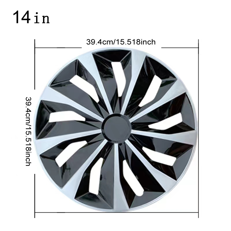 Universal Hub Cap 4 PCS Full Set - All Black R12 R13 R14 R15 | Fits ...