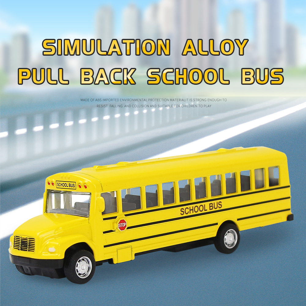 Pull Back School Bus Toy - Alloy Diecast Simulation Vehicle Model ...
