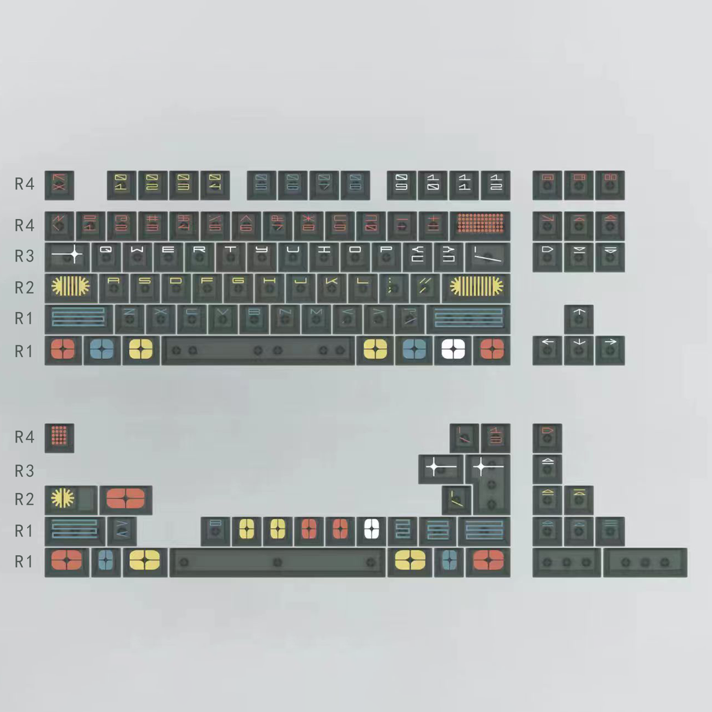 Aifei Exposition Keycap Black Big font Comic foggy transparent keycap ...