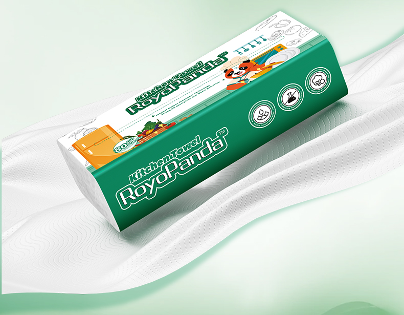 【4 Packs】 Royo Panda Kitchen Paper Towels 190 * 225mm 2 Ply Extra Thick ...