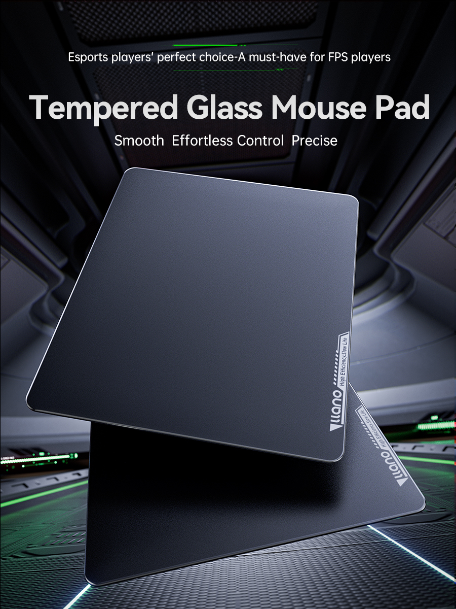 LLANO Tempered Glass Gaming Mouse Pad Game FPS High Speed Smooth CSGO ...