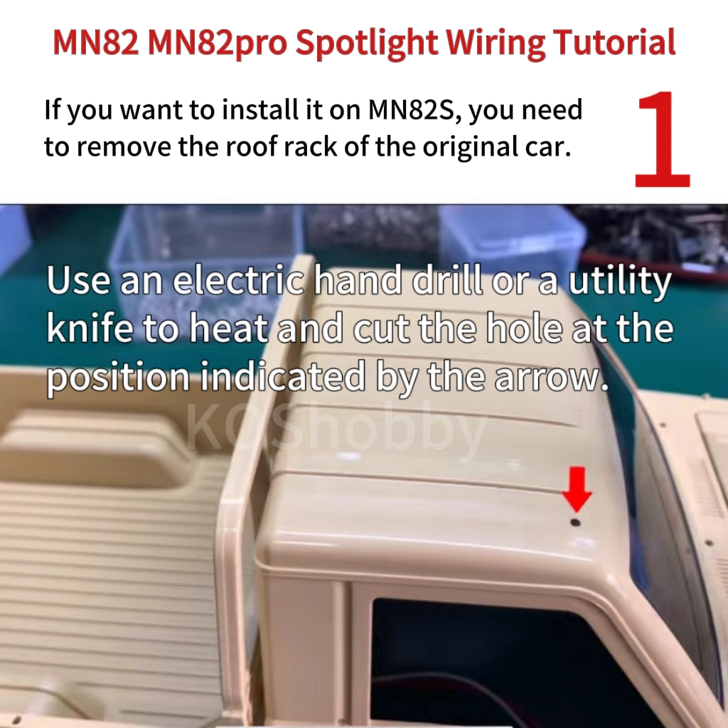 KOShobby Roof Spotlight for MN82 MN82pro MN82S LC79 RC crawler car ...