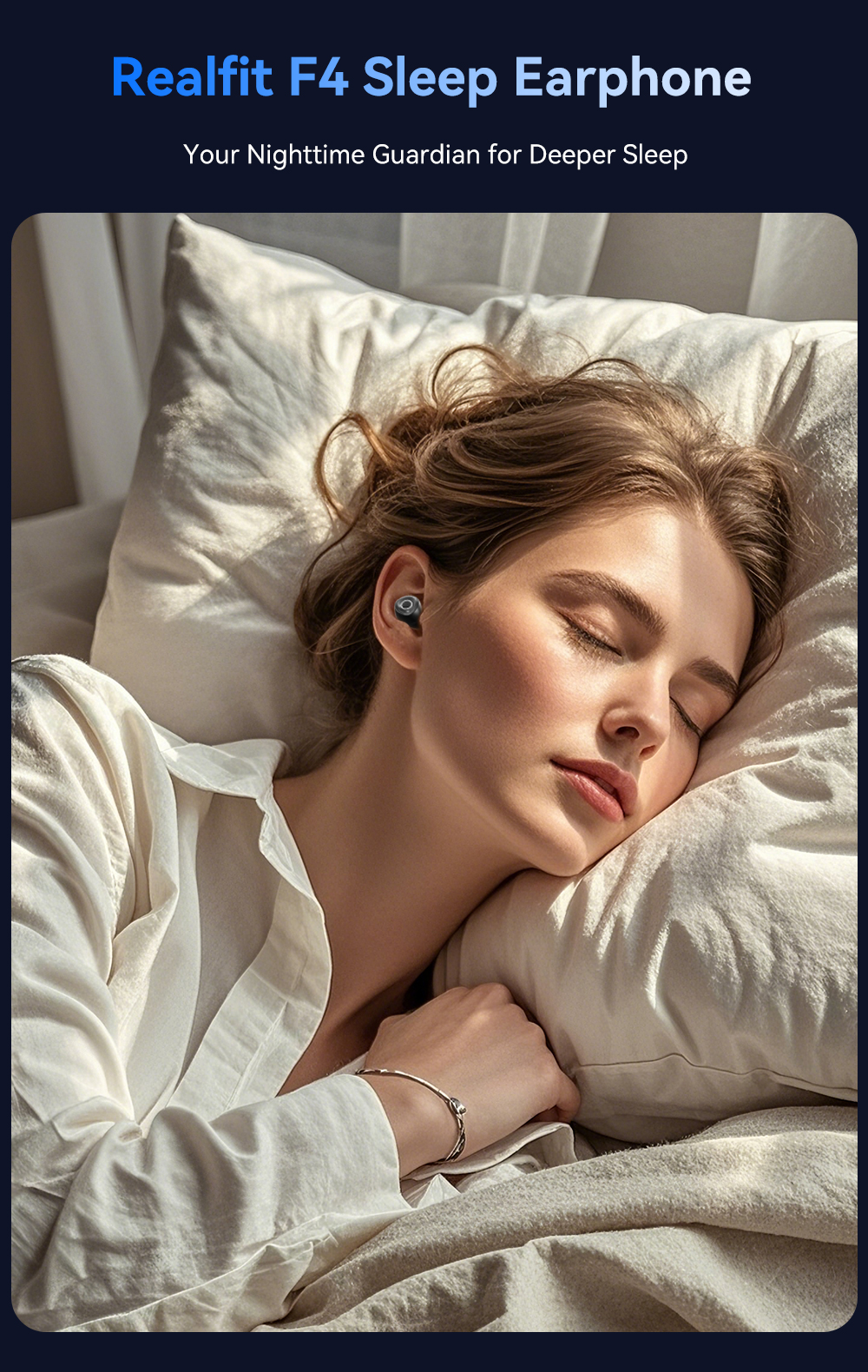 【New Upgrade】Realfit F4 Sleep Earbuds AI ANC & White Noise With APP ...