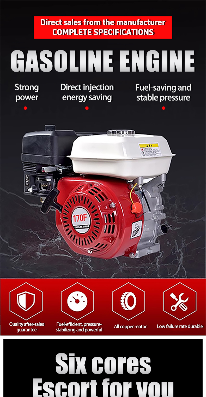 Gas Engine 4-Stroke 7.5HP High Speed Air Cooled Gasoline Engine Power ...