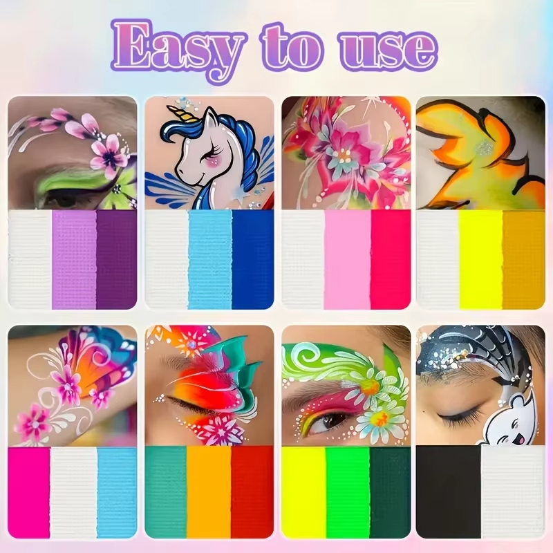 8 Colors Water-Soluble Rainbow Palette Children Face Body Paint ...