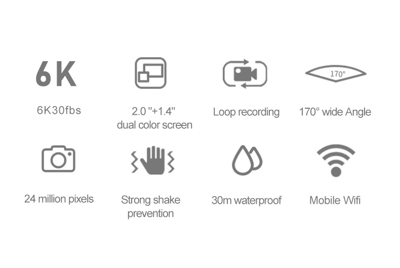 Alston E-CAM A12 PRO Action Camera 6K 30fps Ultra Hd with EIS Anti ...