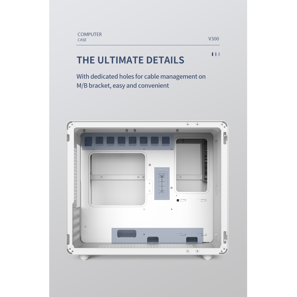 YGT V300 MINI GAMING CASE BLACK WHITE MICRO-ATX/ITX DESKTOP COMPUTER ...