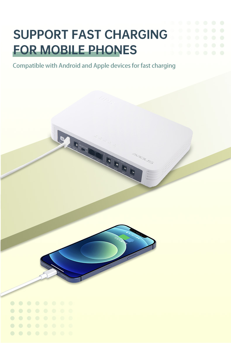 AVIDUS 16000mAh Mini CCTV UPS Power With Voice Function For Android And ...