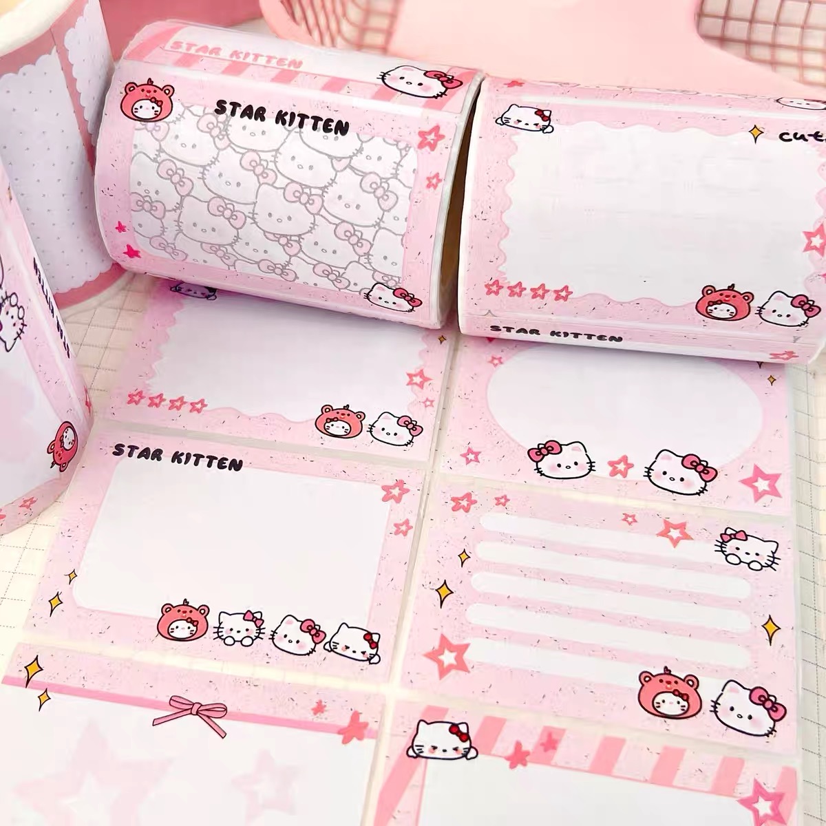 150 Cute Sticky Notes Cartoon Roll Notepad Cartoon Sticky Message ...