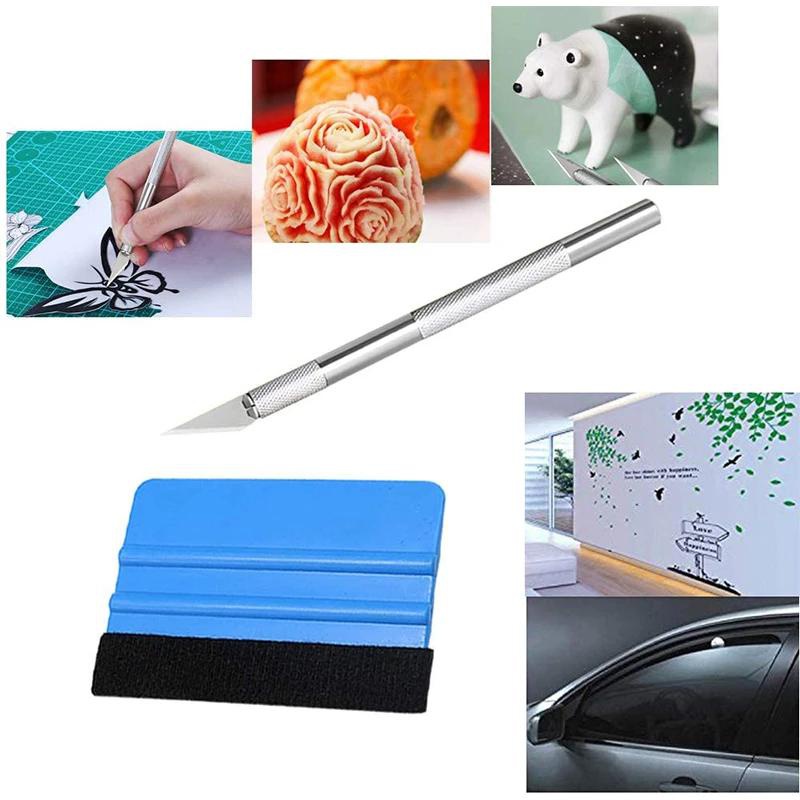7Pcs/Set Car Vinyl Wrap Tool Set Film Cutter Squeezing Scraper Carbon ...