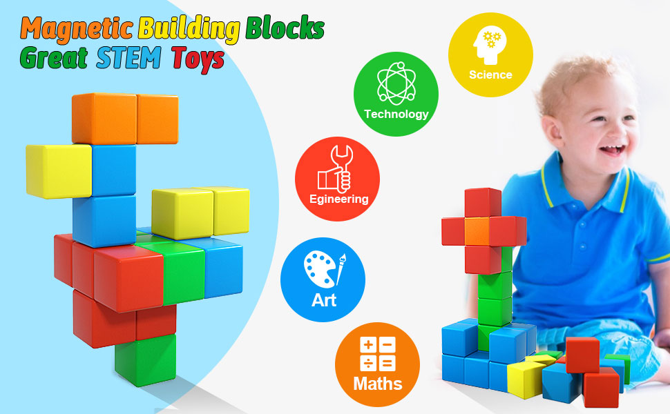 NIKO 32pcs Magnetic Building Blocks Toy Early Educational Toys Magnetic ...