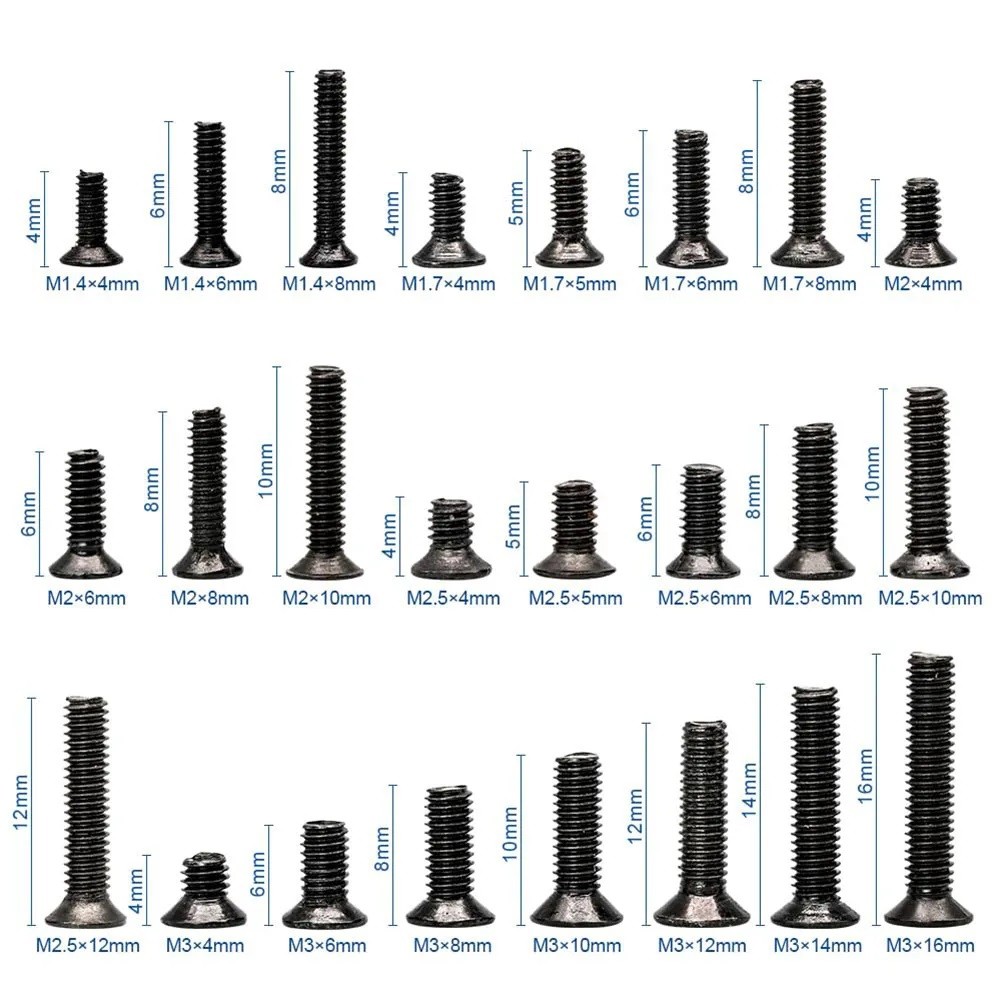 720PCs Mini Laptop Computer Screws Set cross countersunk flat head ...