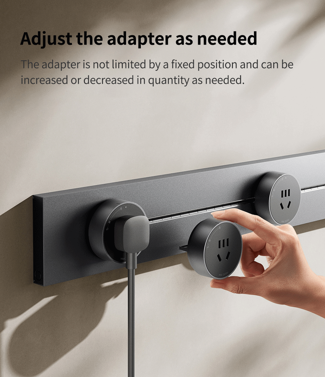 Xiaomi Rail Power Strip 10A Adapter 2500W High Power Modular & Dual Safety Shutters Twist-to ...