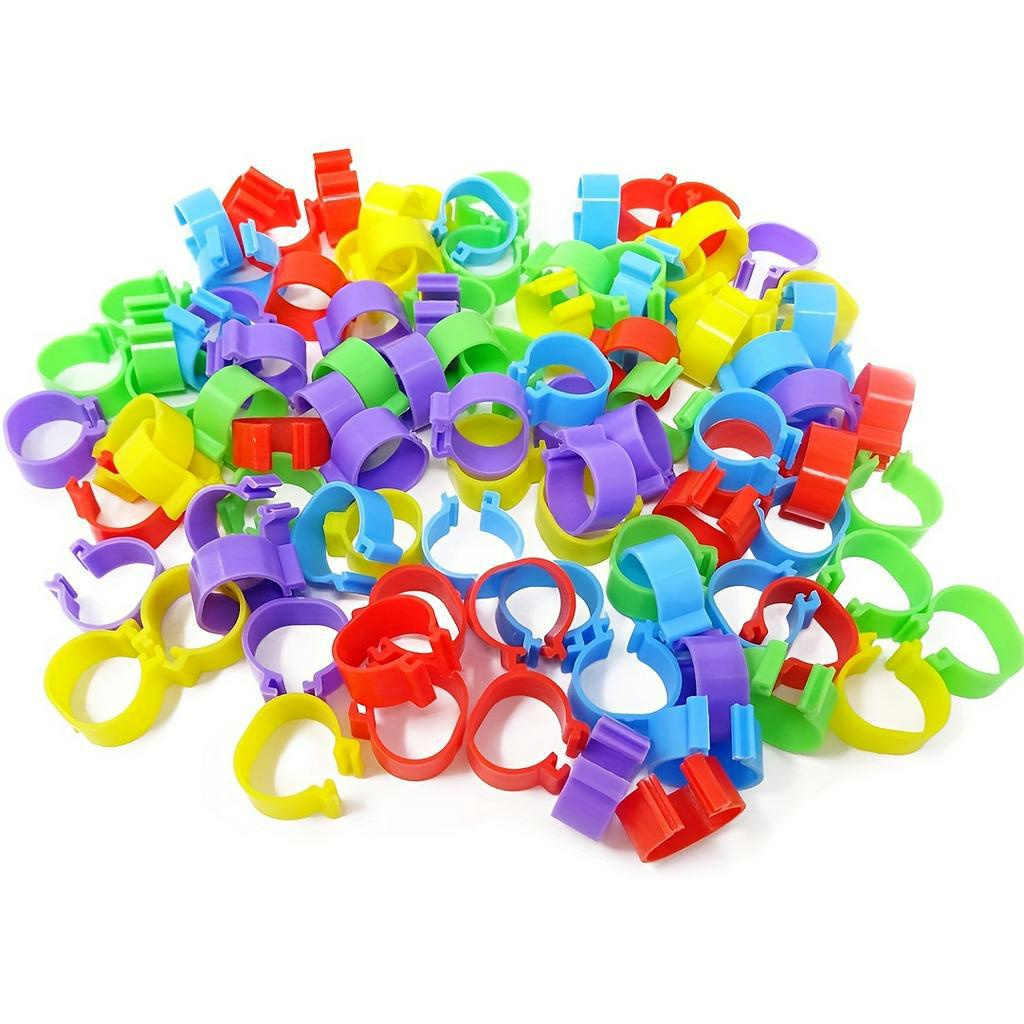 100pcs Chicken Leg Rings With 5 Colors, Chicken Leg Bands Colorful ...