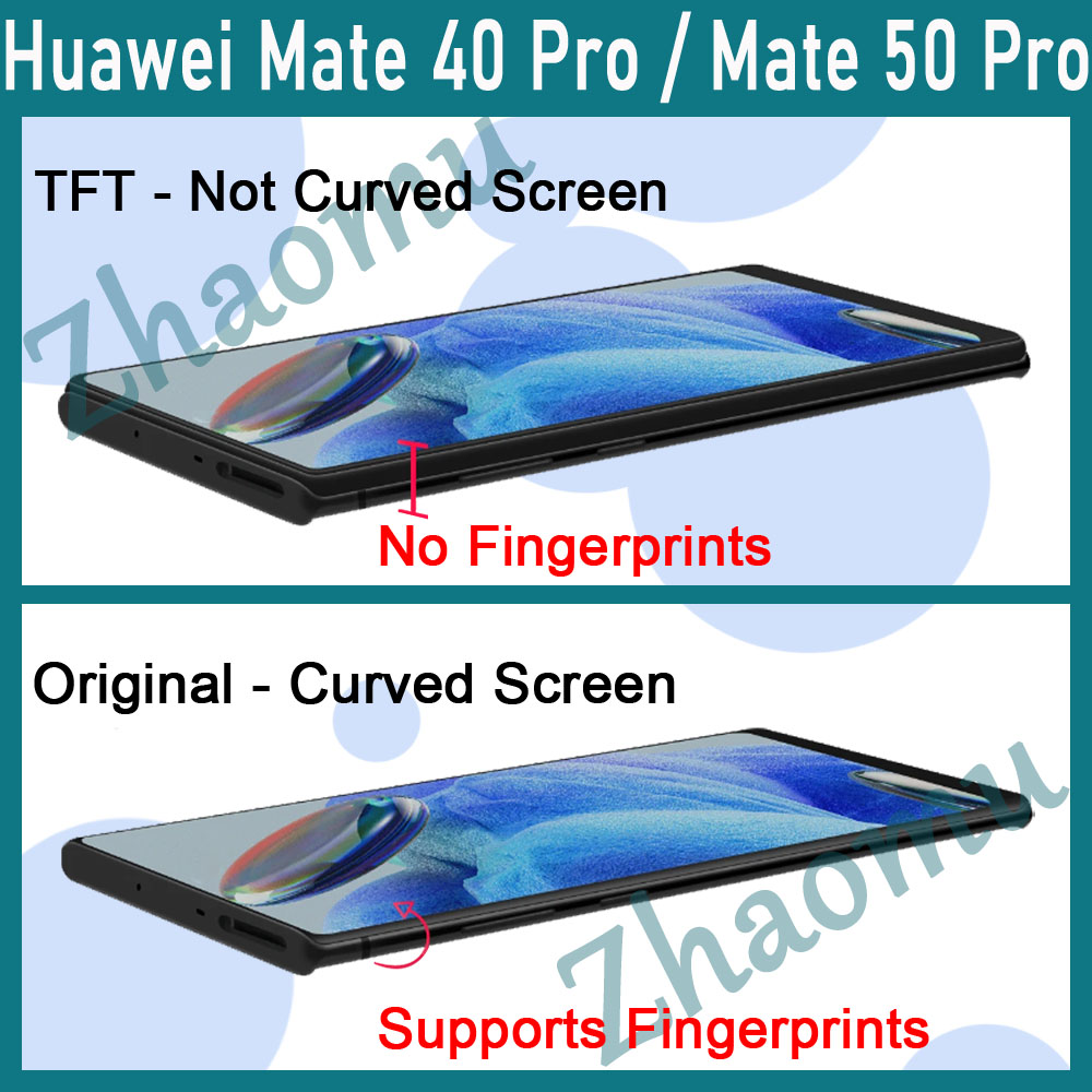 Original OLED Huawei Mate 40 Pro 4G 5G Mate 50 Pro LCD Display Touch Screen Replacement | Shopee ...