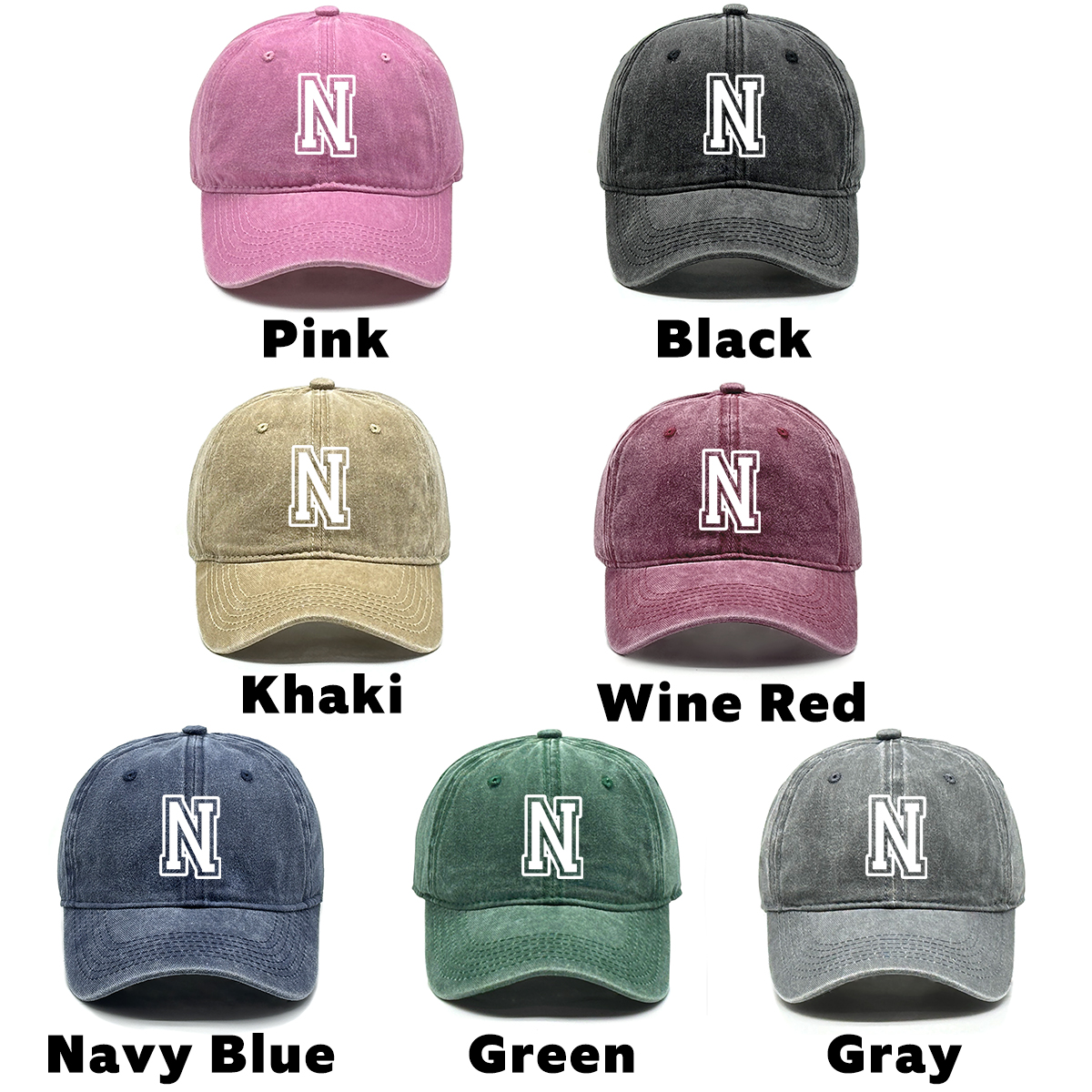 Initial Baseball Hat Gifts for Men Women Birthday Personalized 26 Alphabet A-Z Print Hat ...