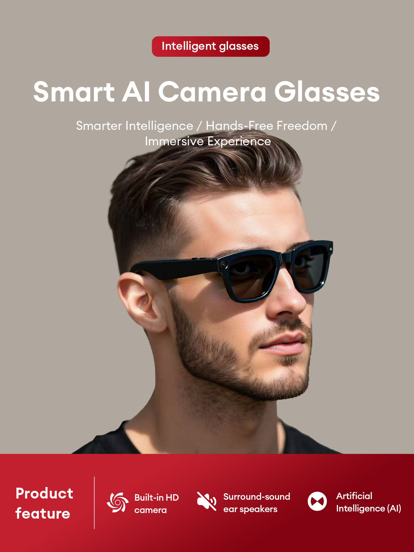 Hyundai M01 AI smart glasses HD glasses intelligent translation AI photo recognition camera ...