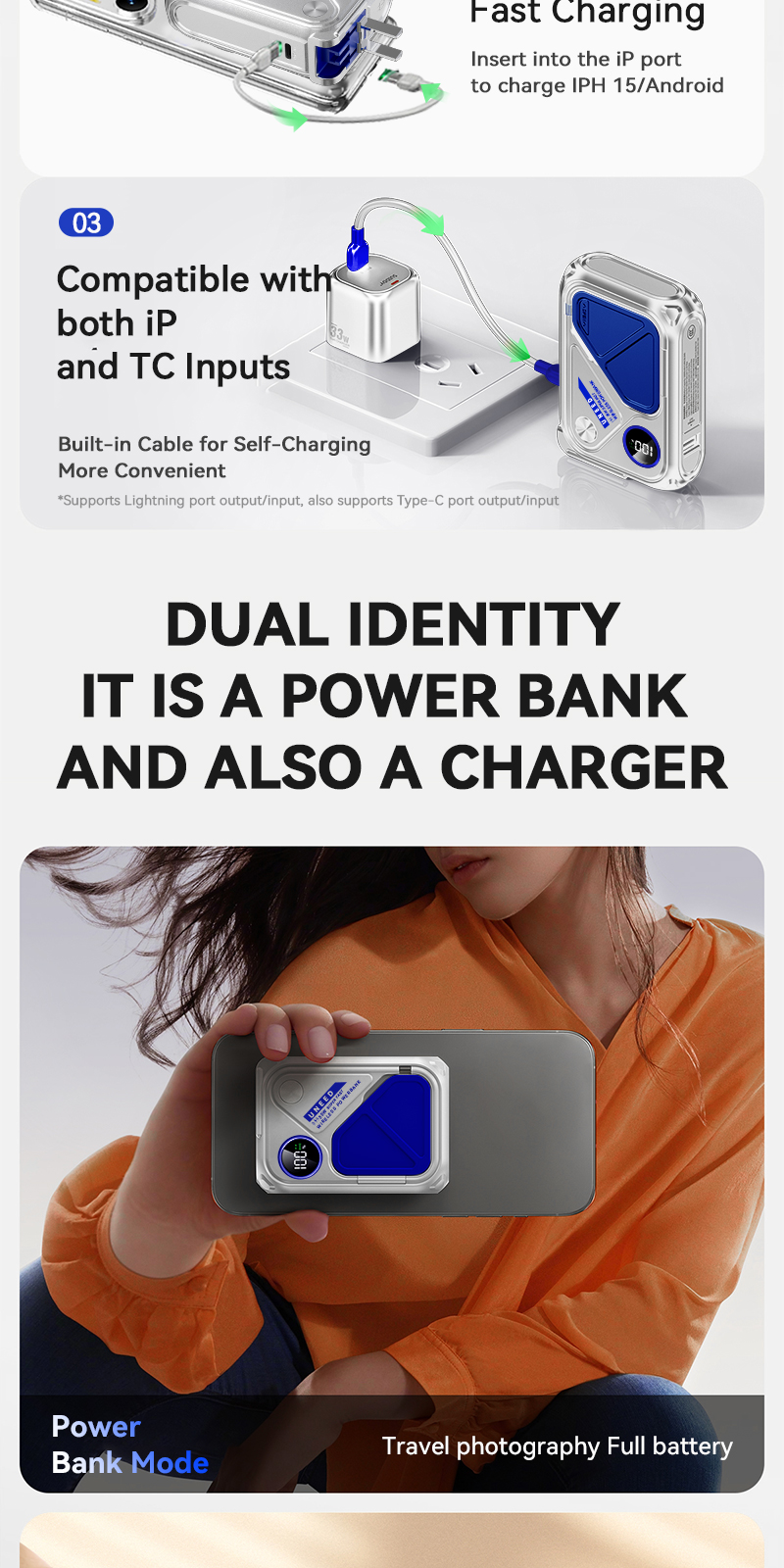 UNEED Original 20000/30000mAh Magnetic Powerbank Fast Charging Wireless ...