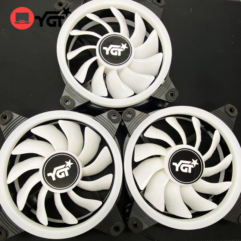 YGT RGB PC Fan Double Ring 120mm Rainbow Fan Silent Cooling Ring Fan ...